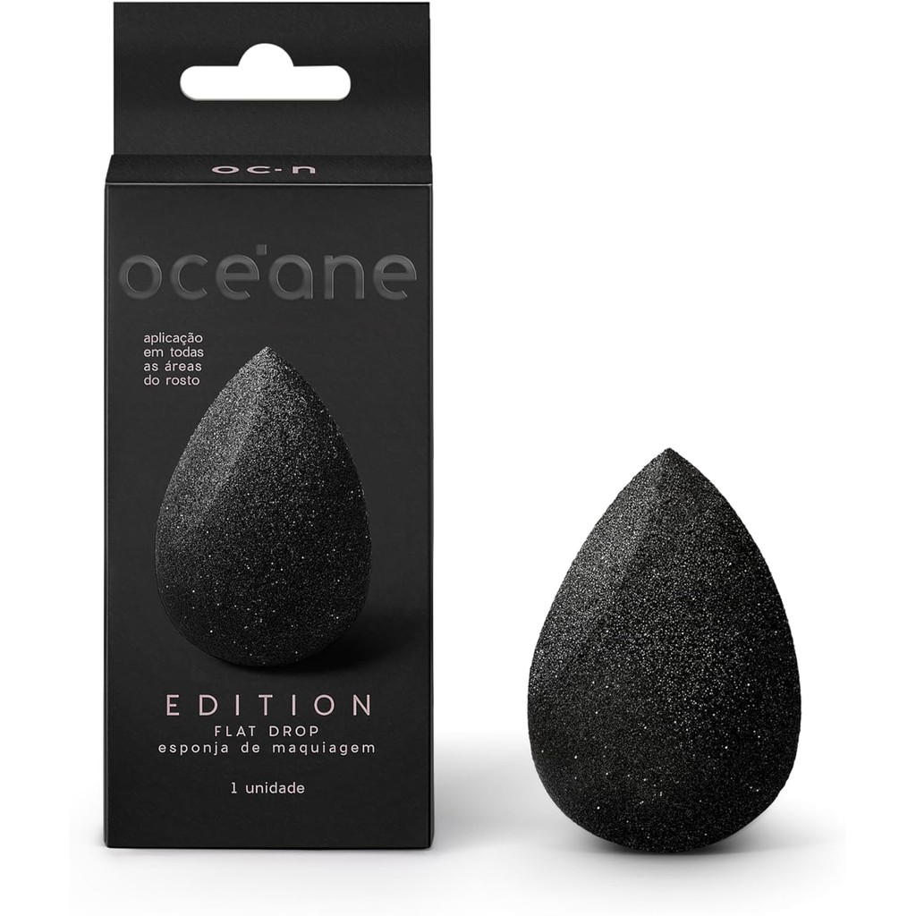 Esponja de Maquiagem Océane - Edition Flat Drop – Preto | Shopee Brasil