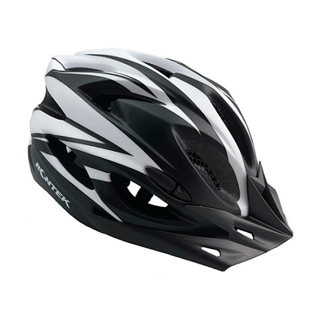 Capacete Rontek RT-58 Preto e Branco Tam 54-61 com LEd | Shopee Brasil