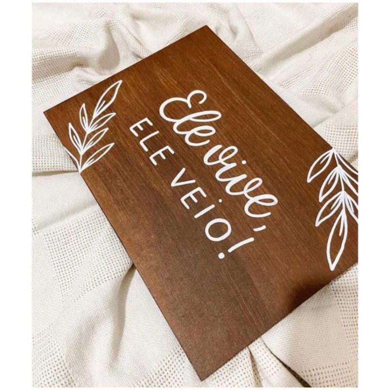 Quadro Placa Decorativa Para Casamento Ele Vive Ele Veio | Shopee Brasil