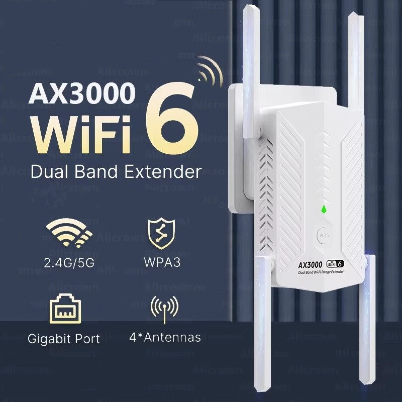 Roteador Repetidor Sem Fio Wi-Fi6 AX3000 Gigabit Banda Dupla 3000Mbps 2.4/5Ghz Impulsionador De ...