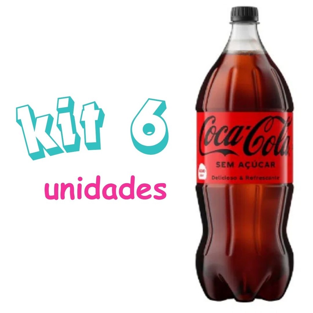 Refrigerante Coca-Cola Sem Açúcar Pet 2 Litros pack 6 Un | Shopee Brasil