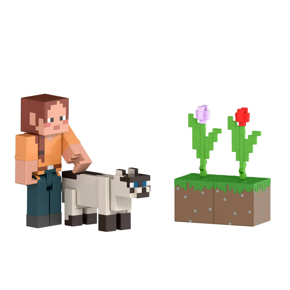 Figuras Articuladas Minecraft - Ari Errante do Campo - Mojang - Mattel ...