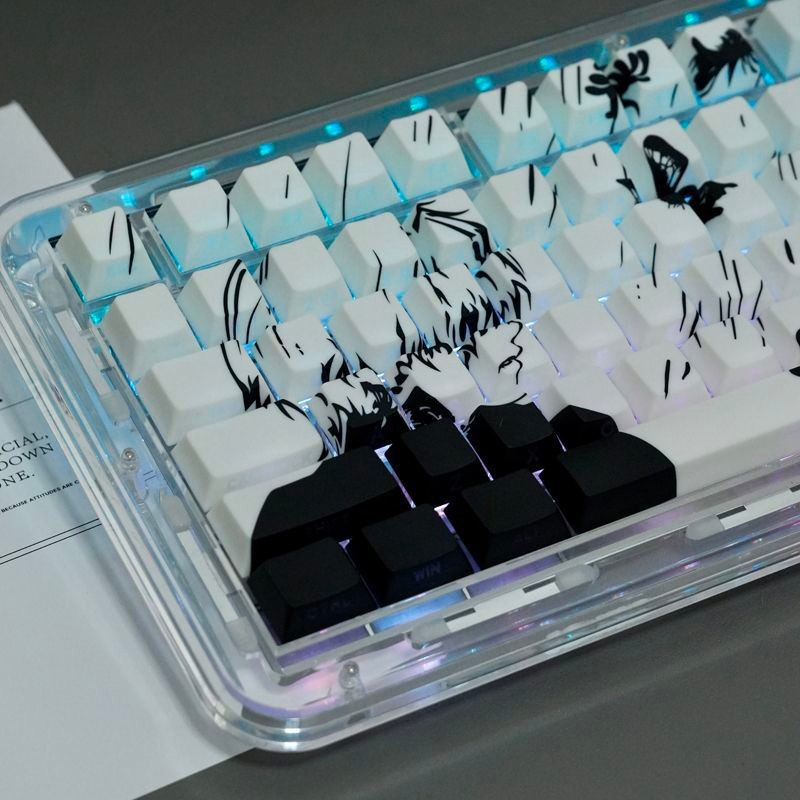 Jinmuyan Shine-Through Double-Shot Cereja Profile PBT Keycap 130 Teclas ...