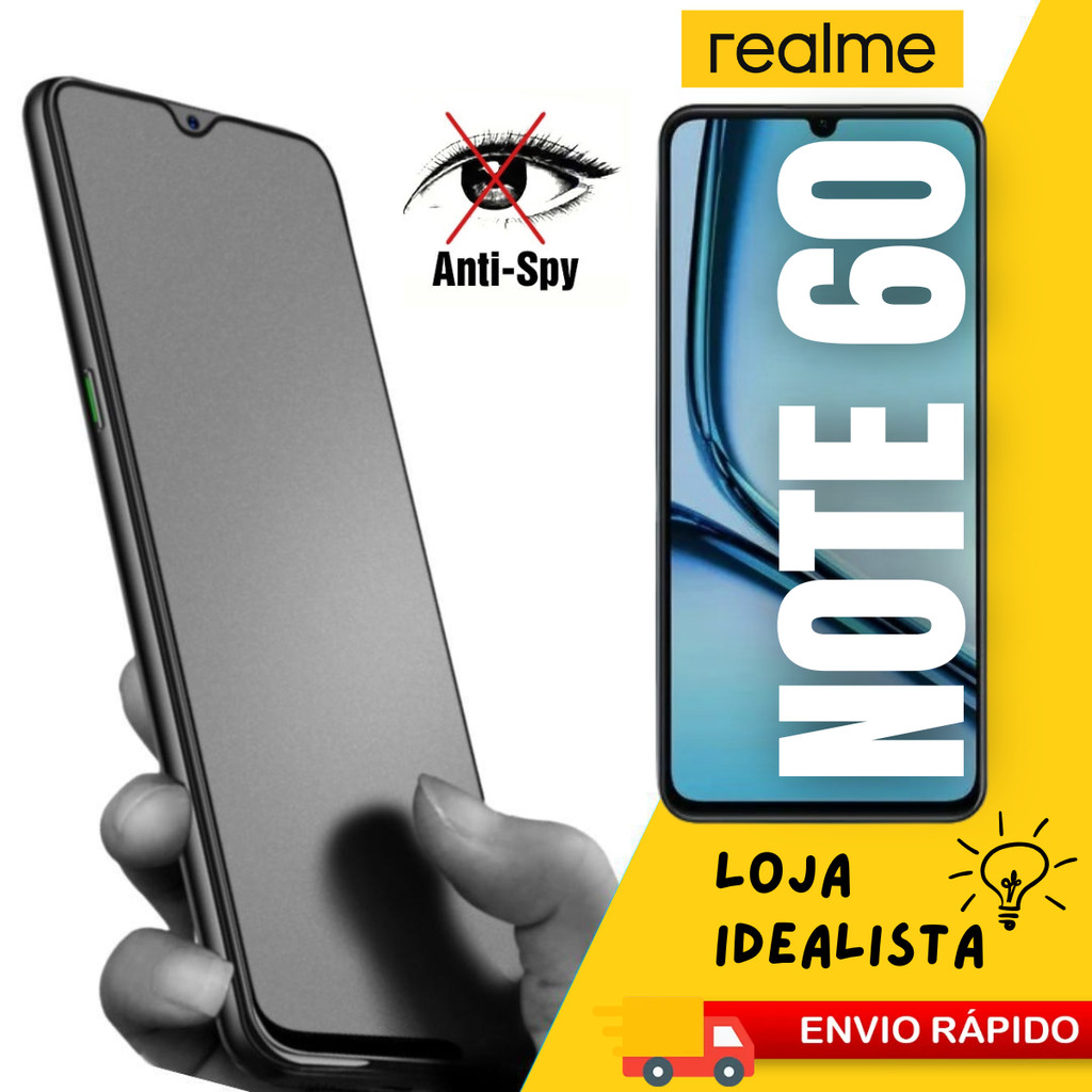 Película Cerâmica Fosca Privacidade P/ Realme Note 60 Matte AntiSpy ...