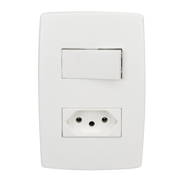 Conjunto 1 Tom e 1 Inter 10A 4x2 Branco Pial Plus Legrand | Shopee Brasil