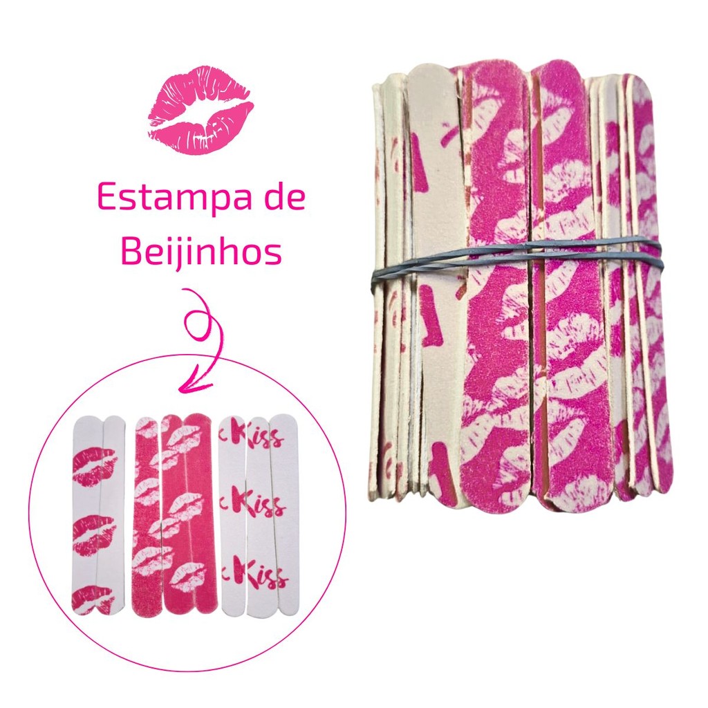 Pacote com 100/200/300/400 Mini Lixas de Unhas Beijinho 9cm Landh's ...