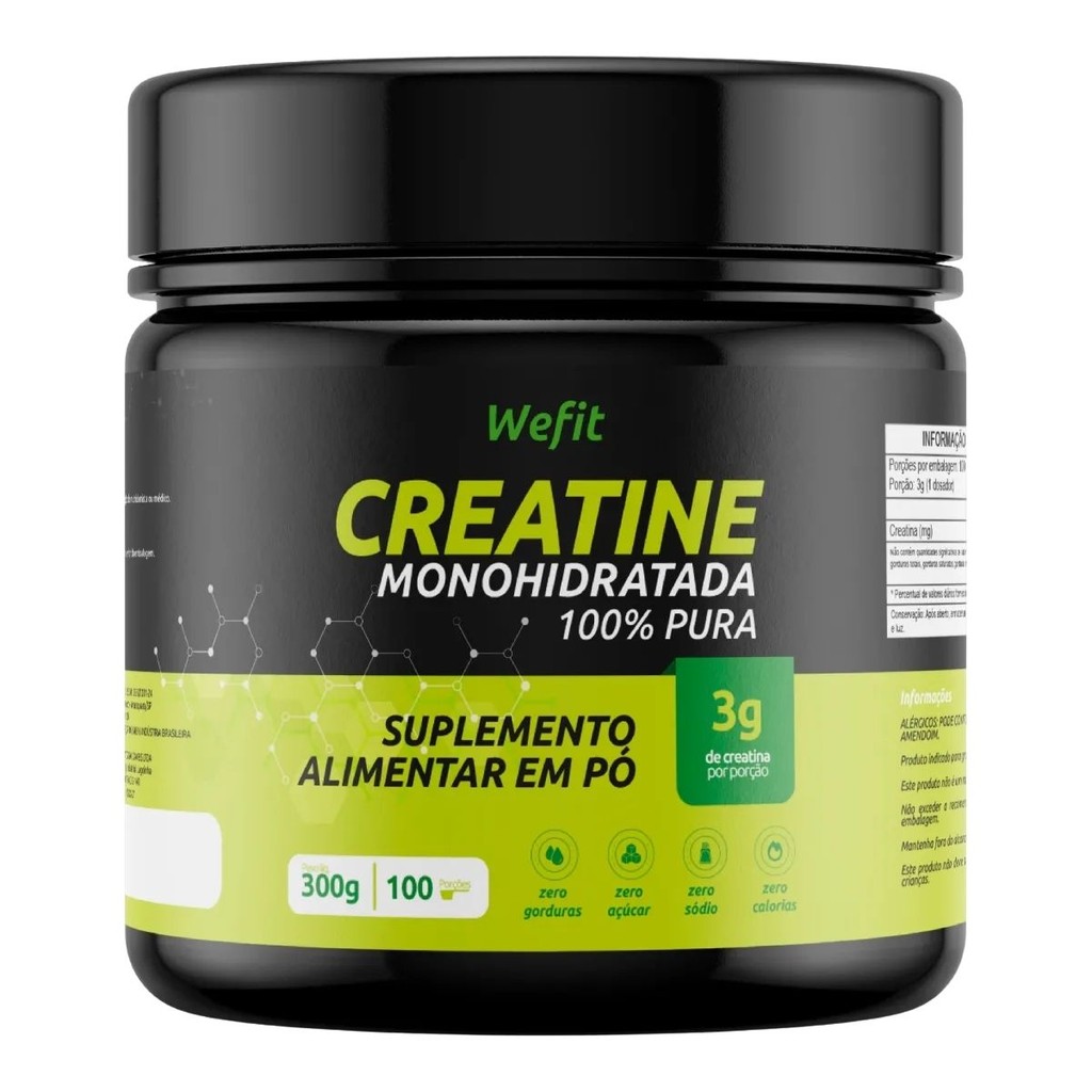 Creatina Monohidratada Pote Com 300g WeFit | Shopee Brasil
