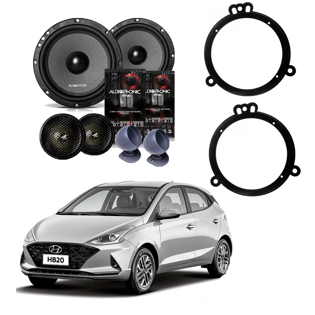 Kit Som HB20 Dianteiro Alto Falante 6,5" Audiophonic KC 6.3 + CB 650 ...