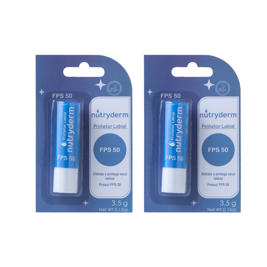 Protetor Labial Nutryderm 3,5g 50Fps Kit Com 2 Unidades | Shopee Brasil