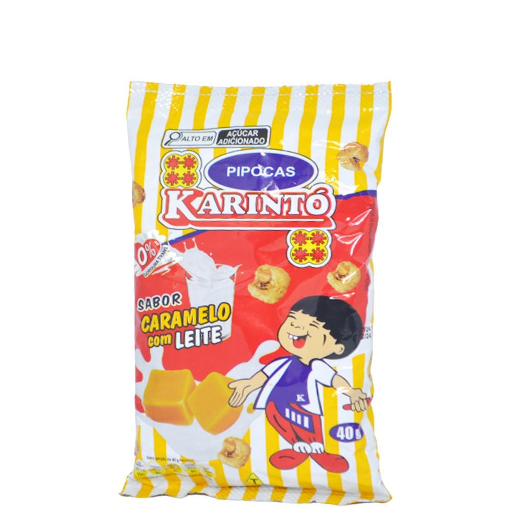 Kit 10 unid. Pipoca Karinto Sabor Caramelo C/ Leite 40gr | Shopee Brasil
