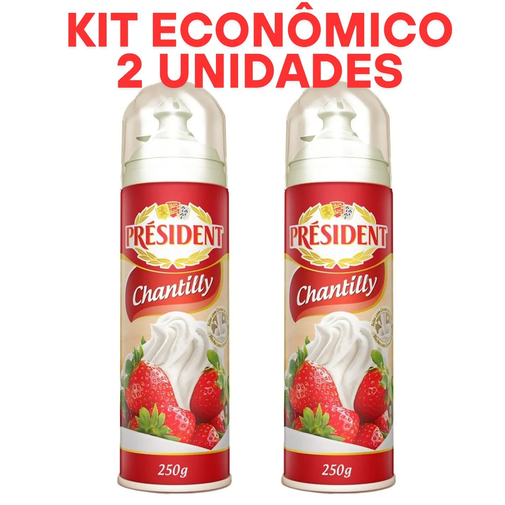 Kit 2 Chantilly Président Spray 250g - Receita Francesa | Shopee Brasil