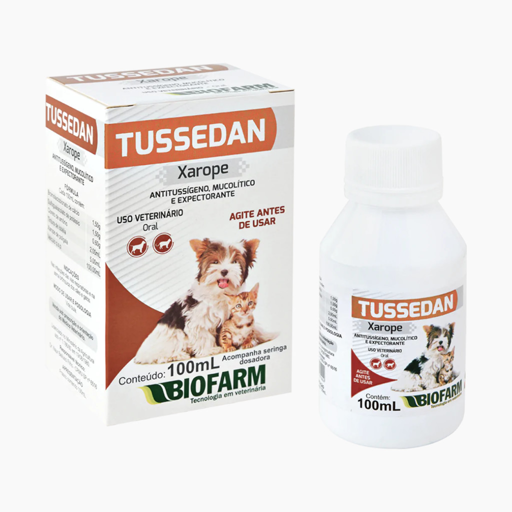 Xarope Antitussígeno Para Pets Tussedan Biofarm - 100Ml | Shopee Brasil