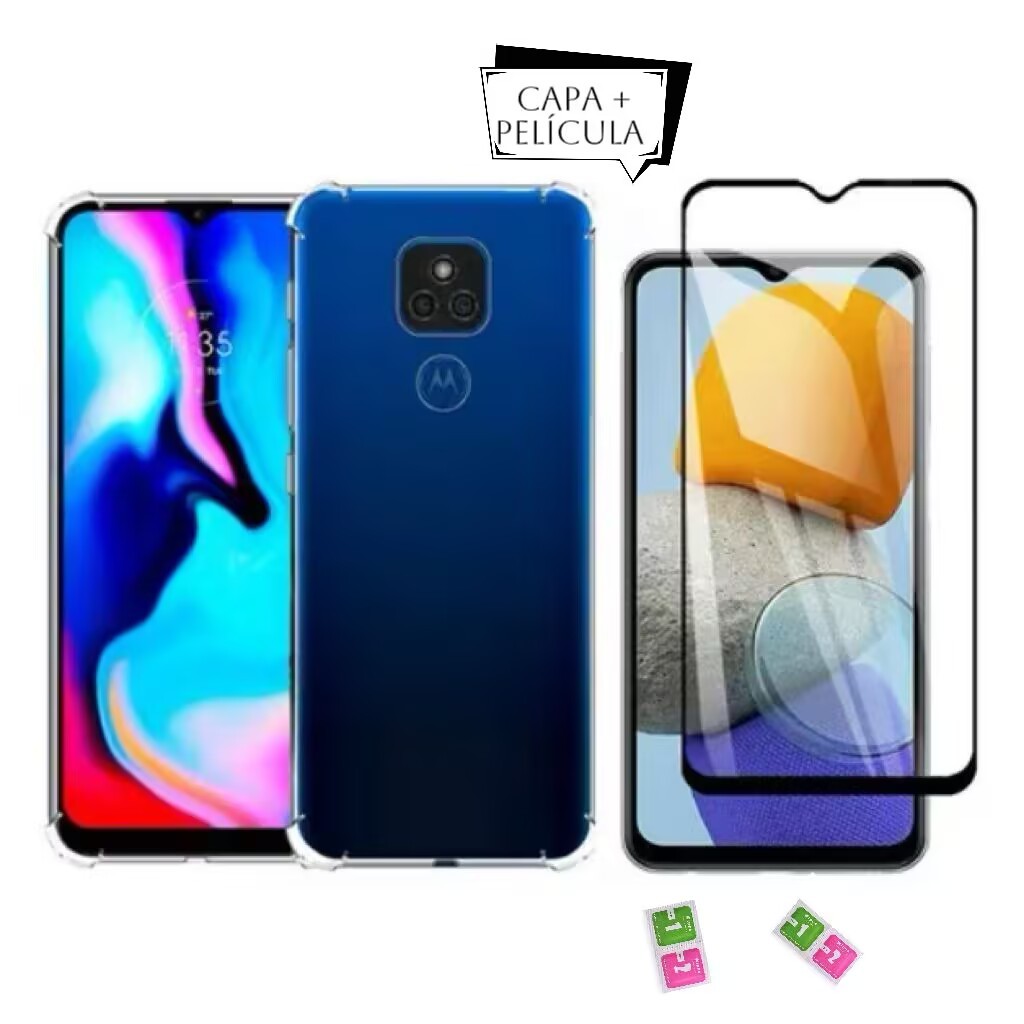 Capa Capinha Motorola E7 Plus Anti Impacto Transparente + película Vrido 3D / 9D | Shopee Brasil
