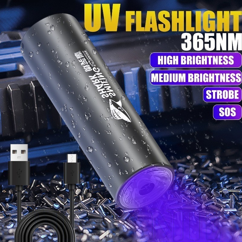 Lanterna UV 365NM-Detector De Luz Roxa De 4 Modos-Recarregável Por USB , 100LM-Mini Tocha LED ...