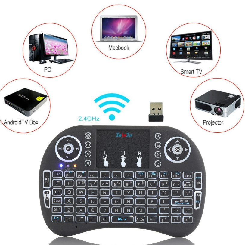 Mini Teclado Controle Sem Fio Para Smart TV TV BOX PC Smartphone ...