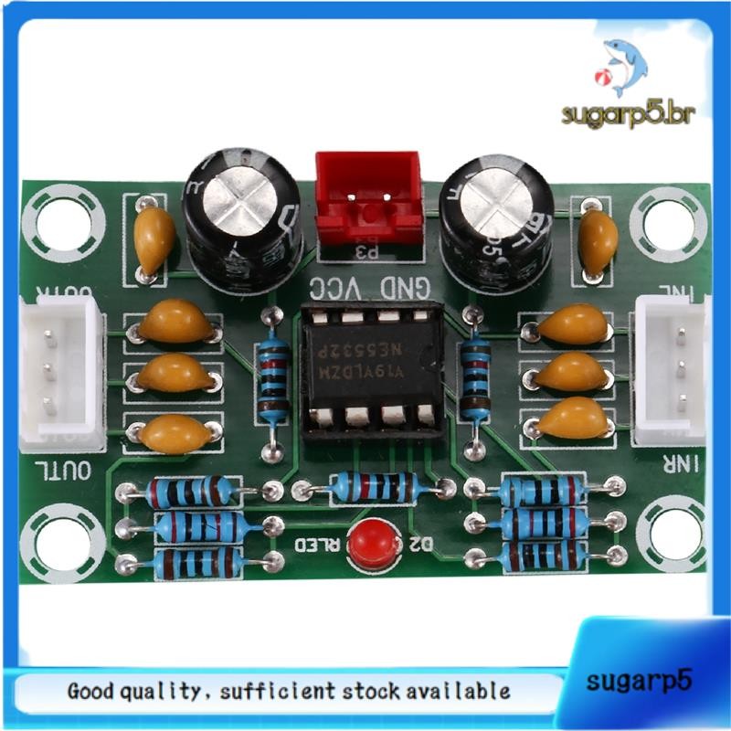 [Pronto] Mini Pré-Amplificador Op Amp Módulo Canal Duplo NE5532 Placa De Tom 5 Vezes Ampla ...