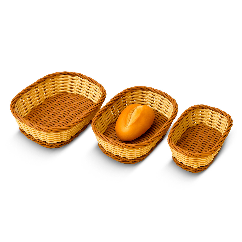 Kit 3 Cestos armazenamento frutas pão café multiuso caixa mesa posta ...