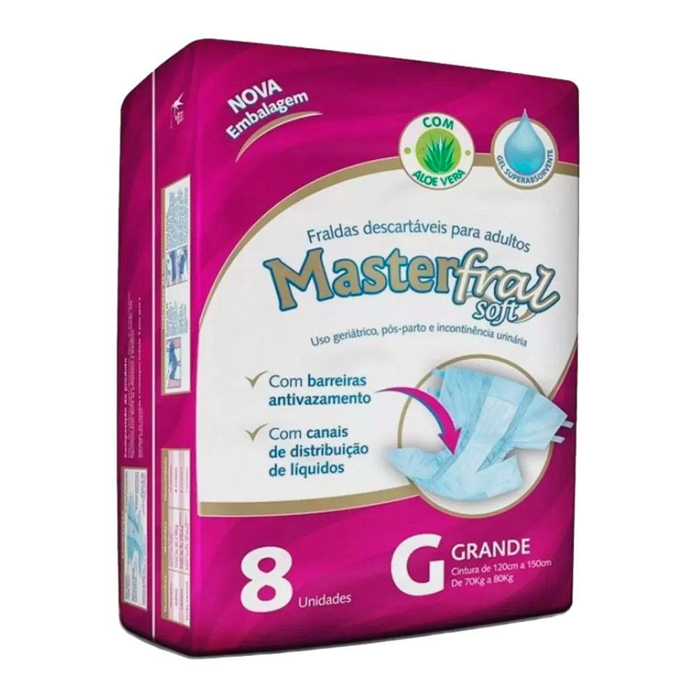 Fralda Geriátrica MasterSoft Tamanho G 30 Unidades | Shopee Brasil