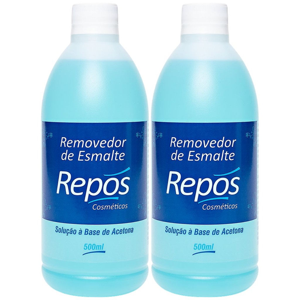Removedor de Esmalte Solução Com Acetona Repos 500ml 2 Und | Shopee Brasil