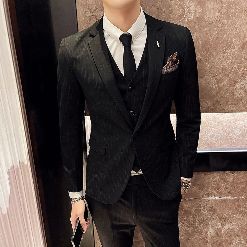 Terno masculino fino-ajuste mais magro olhar gordo terno High-end terno ...