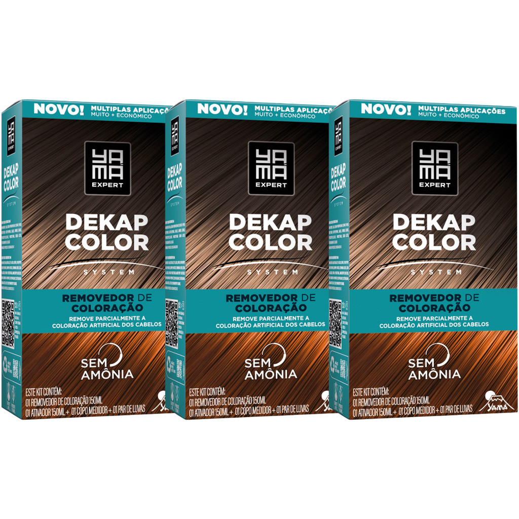 Kit 3 DekapColor Yama Removedor De Coloração Capilar Cabelo ...