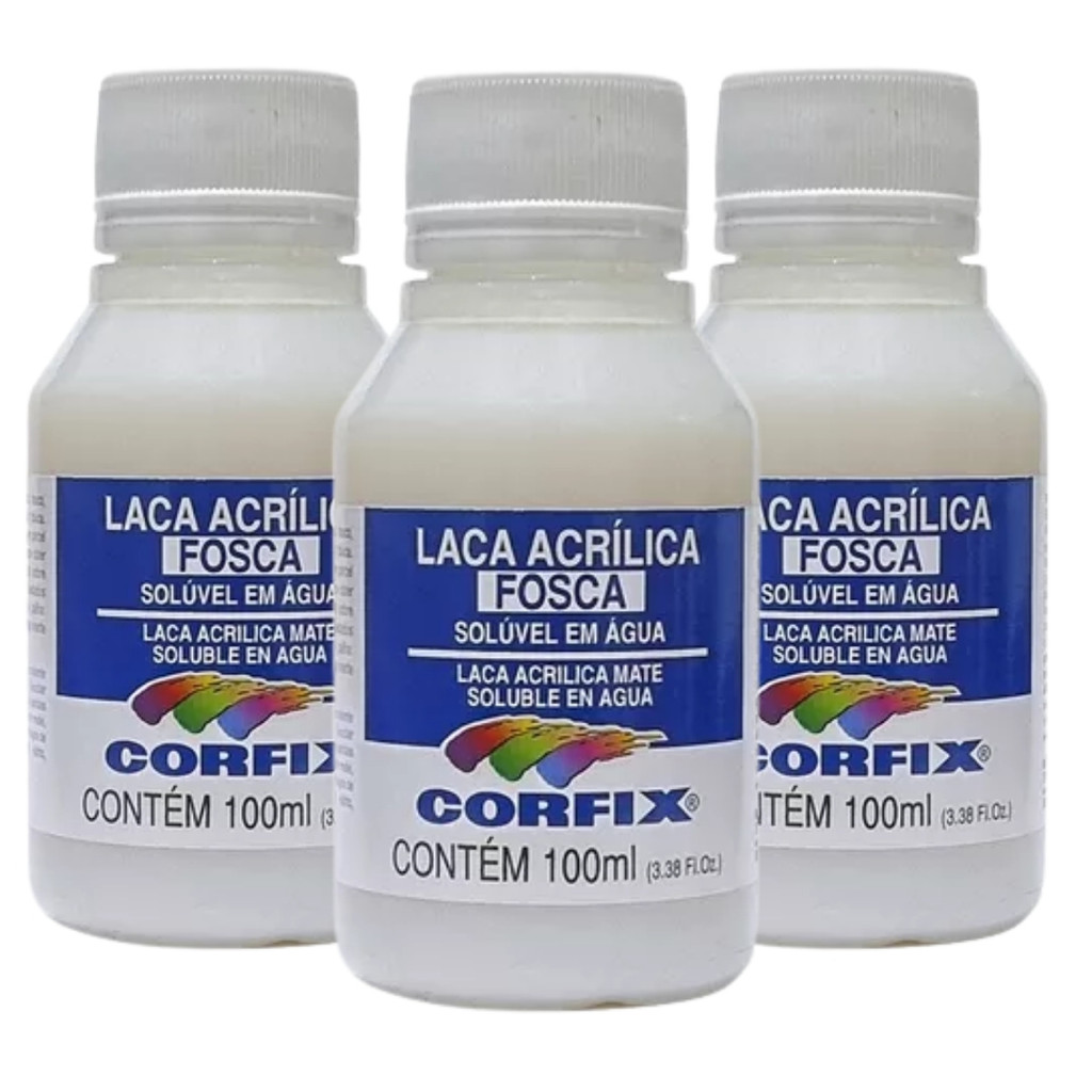 Kit 3x Laca Acrilica Fosca 100ml Corfix | Shopee Brasil
