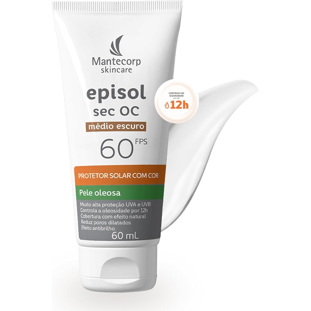Mantecorp Episol Sec OC FPS60 Médio Escuro 60ml Protetor Facial com Cor ...