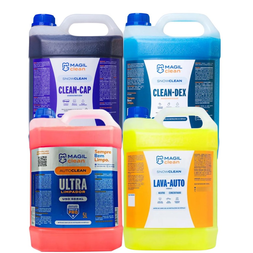 Kit Lavagem Ultra Limpador Clean-Cap Clean-Dex Lava Auto Magil Clean 5L ...