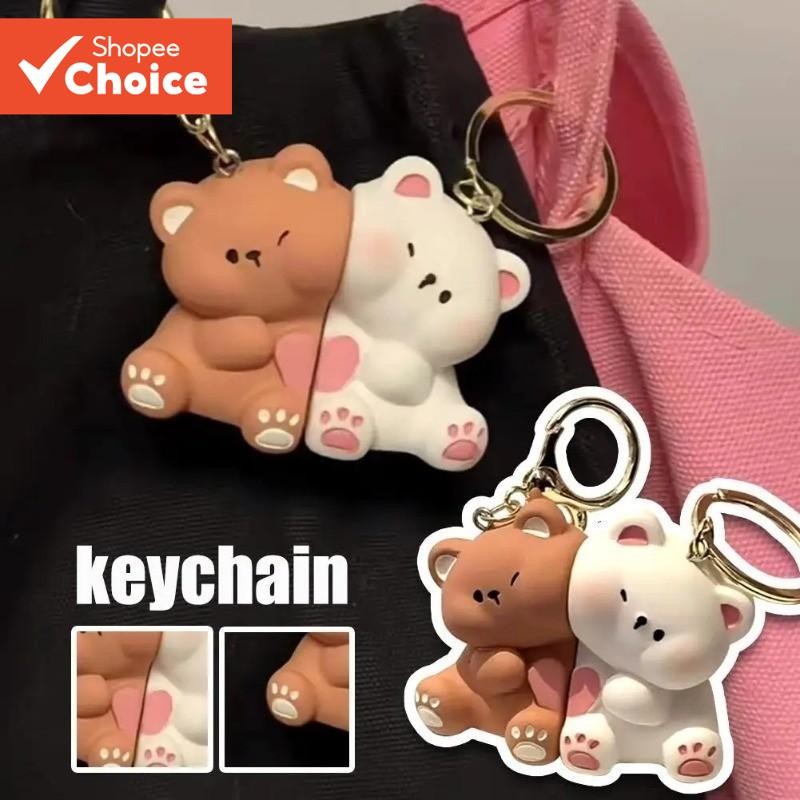 Casal Magnético Bonito Urso Pingente Chaveiro Doce Mochila Ímã Encantos Carro Melhores Amigos ...