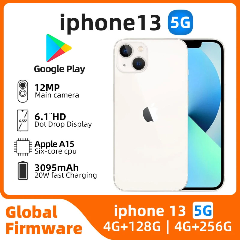 Novo Apple i13 6.1'Duplo 256GB/512GB 5G LTE Face ID NFC IOS A15 12MP e ...