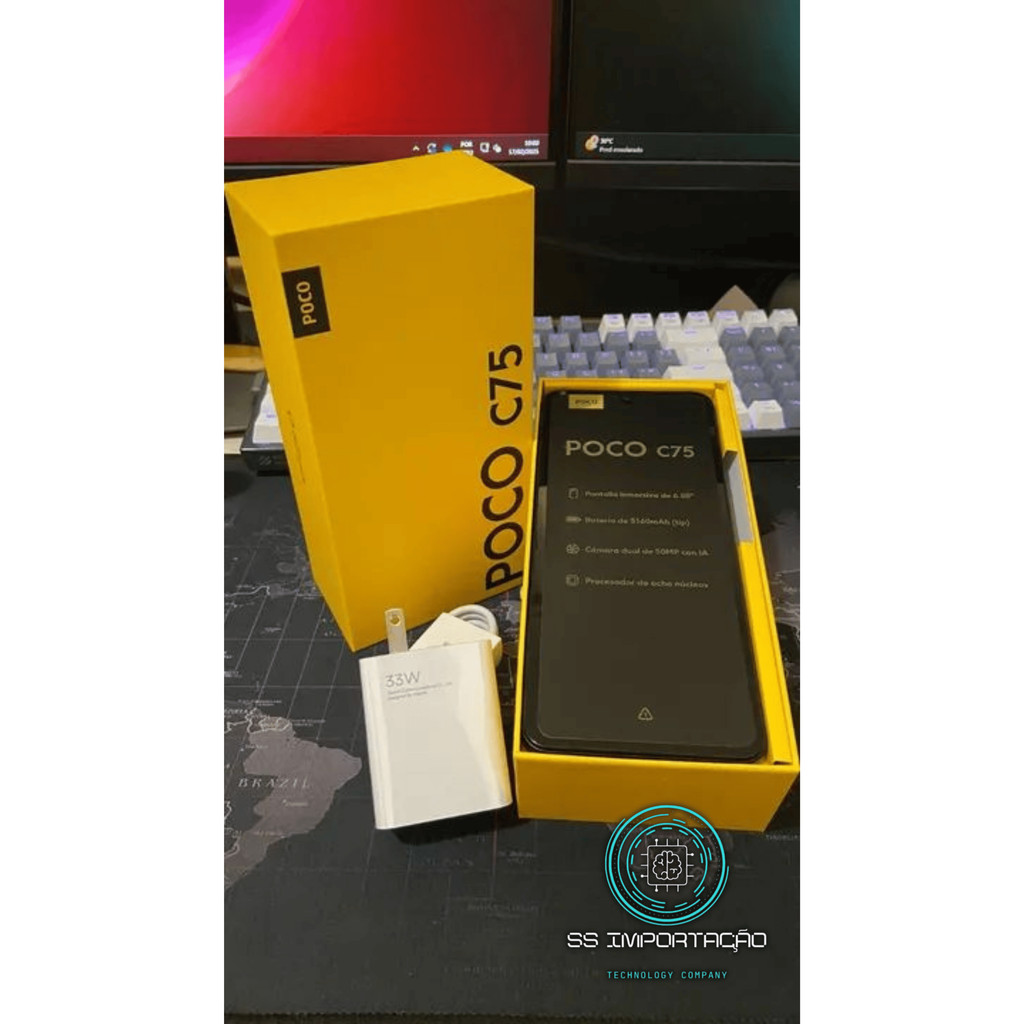 Xiaomi POCO C75 128/6GB - 256/8GB NFC 6.88" Dual SIM 50MP | Shopee Brasil