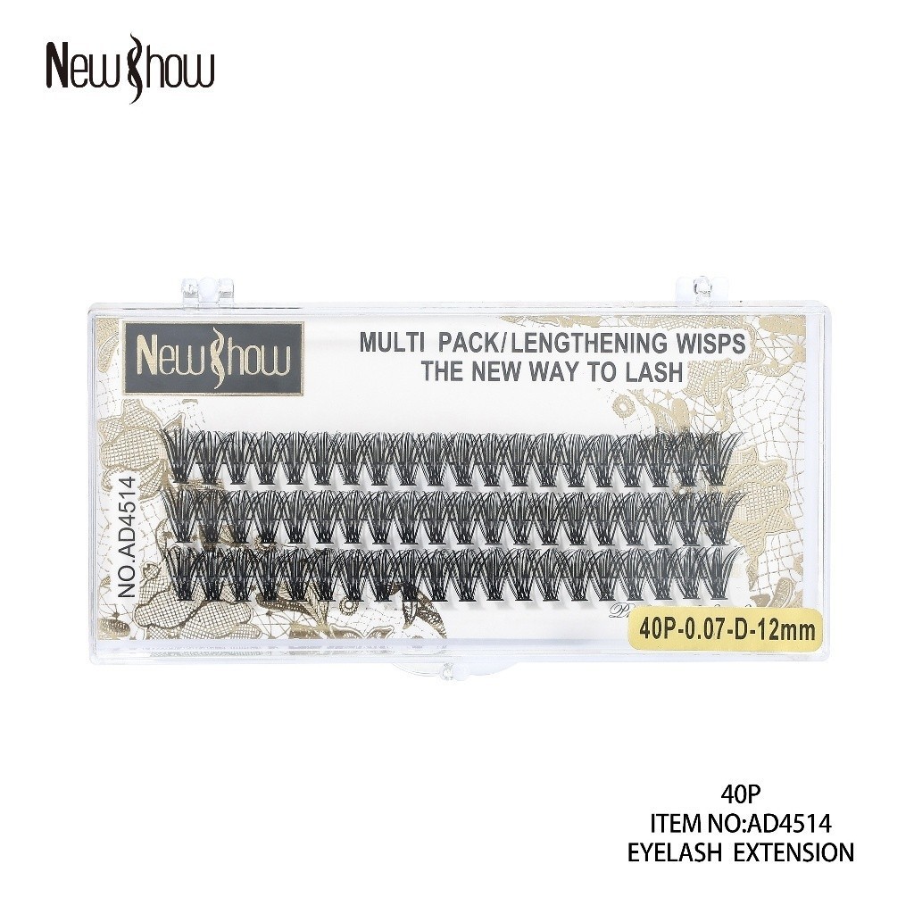 NewShow Cílios Tufos Sem Nó12P/20P/30P/40P-0.10/0.07-DExtensão de Cilios Alongamento/PACOTE ...