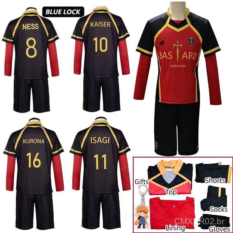 Anime Blue Lock Bastard Munchen Cosplay Yoichi Isagi Uniforme Red Ness ...