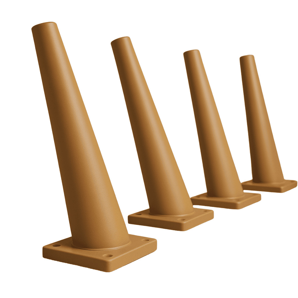 4 Pés Palitos De Plástico 20cm PVC Com E Sem Kit Parafusos P/ Moveis ...