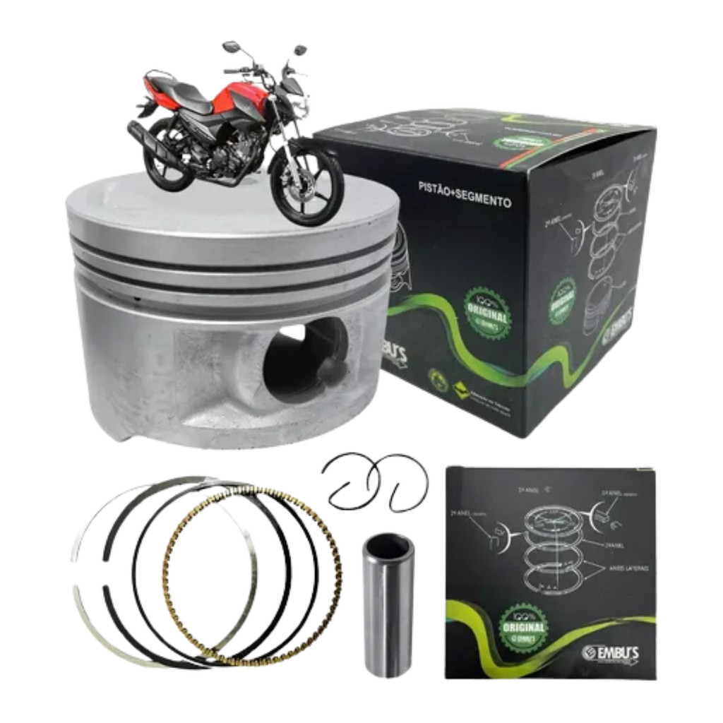 Pistao + Anel + Pino + Trava 0,75 Factor 125I 16/21 | Shopee Brasil