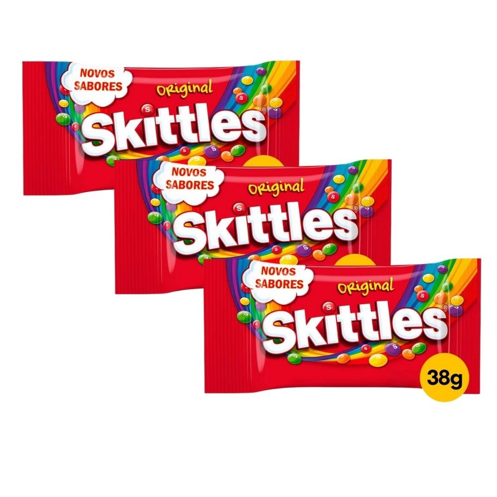 Kit 3 Skittles Original 38g | Shopee Brasil