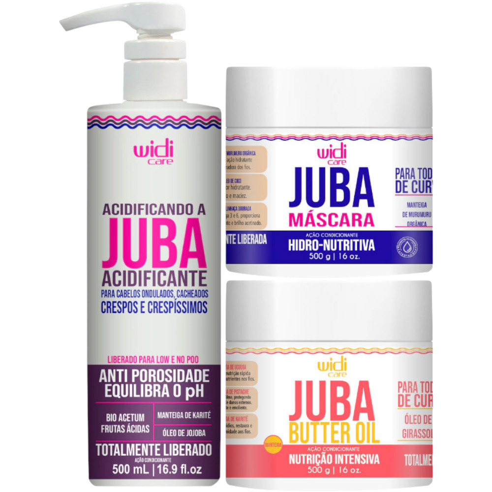 Kit Widi Care Juba Acidificante, Hidratação e Nutrição 500ml | Shopee ...
