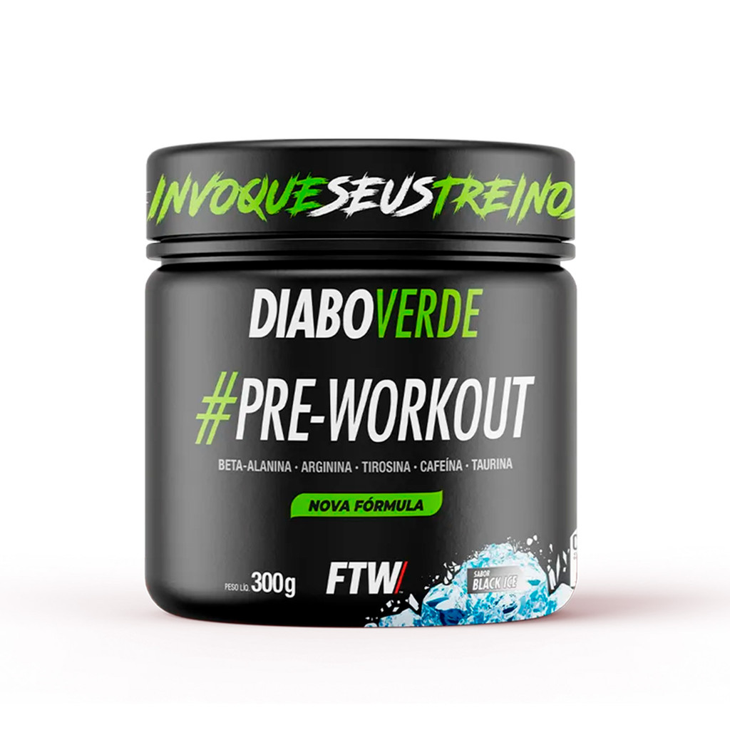 Pré-Treino Diabo Verde Pre Workout 300g Black Ice FTW | Shopee Brasil