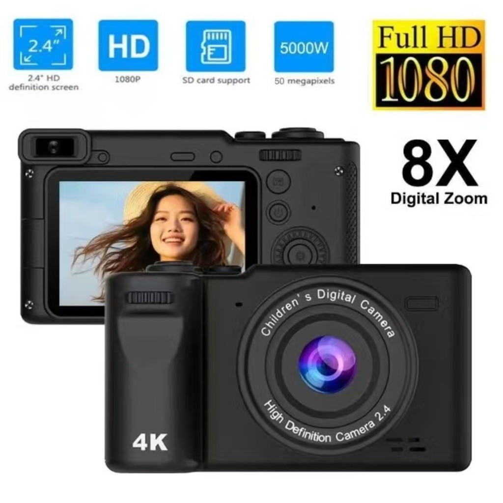 Câmera Digital HD 1080p Compacta para Iniciantes e Crianças com Zoom 8x ...