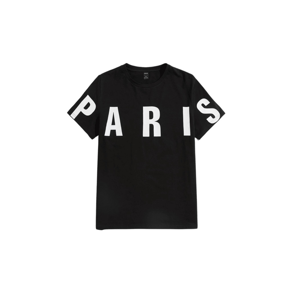 Camisa PARIS LETRAS Lançamento Básica Dia A Dia Algodão Premium ...