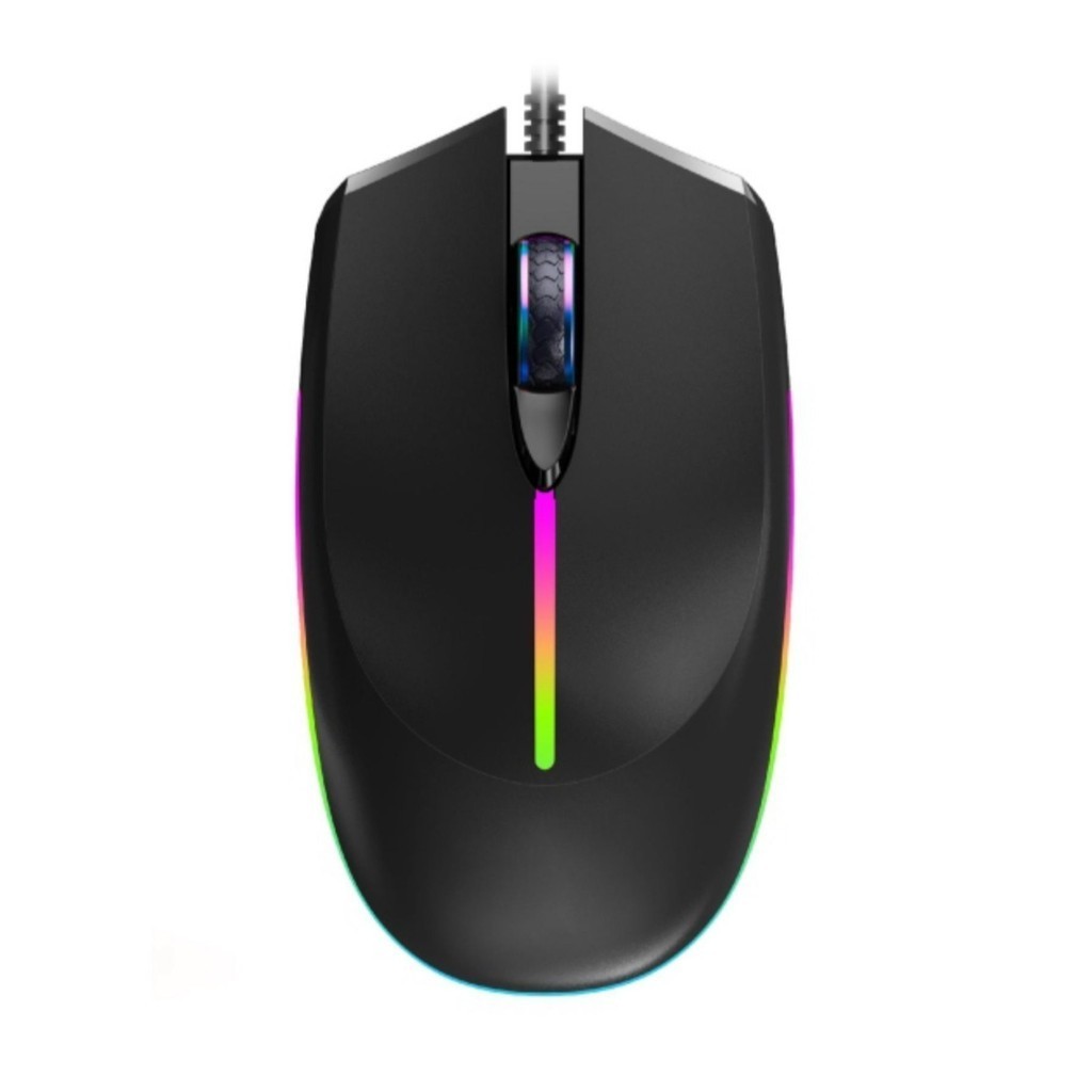 Mouse com led rgb com fio para pc notebook computador | Shopee Brasil