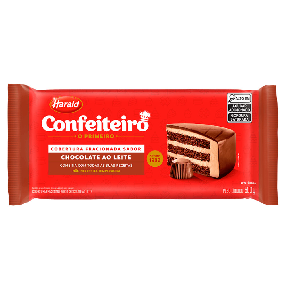 Chocolate Confeiteiro Barra Ao Leite Harald 500g | Shopee Brasil