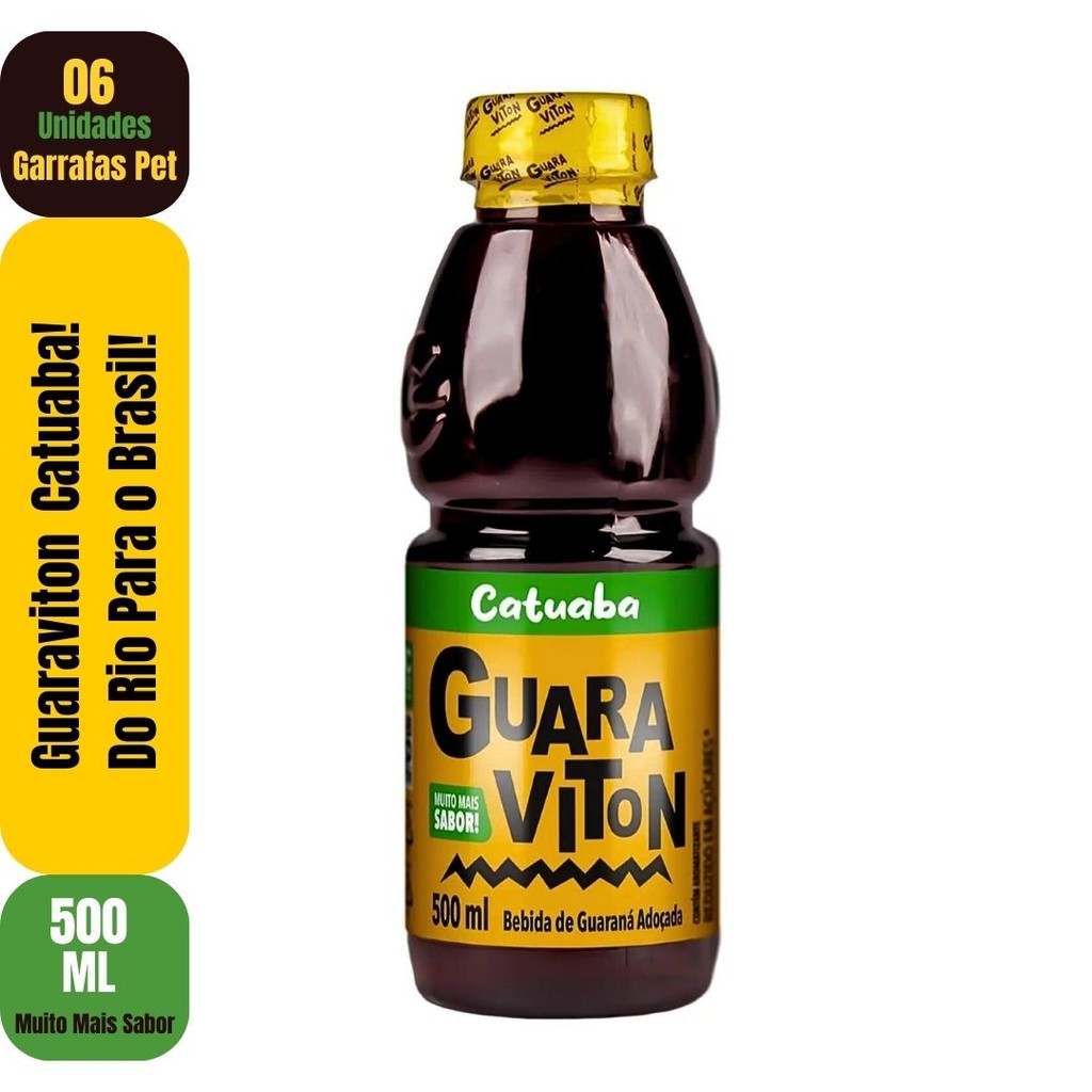 Kit 6x Guaraviton Catuaba 500ml | Bebida Energética de Guaraná Natural ...