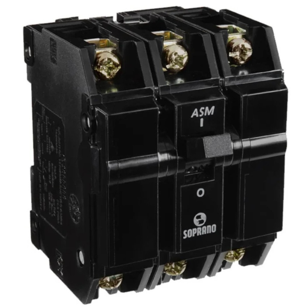 Disjuntor Nema Trifásico 50a Asm-b 3 Polos Preto Soprano | Shopee Brasil