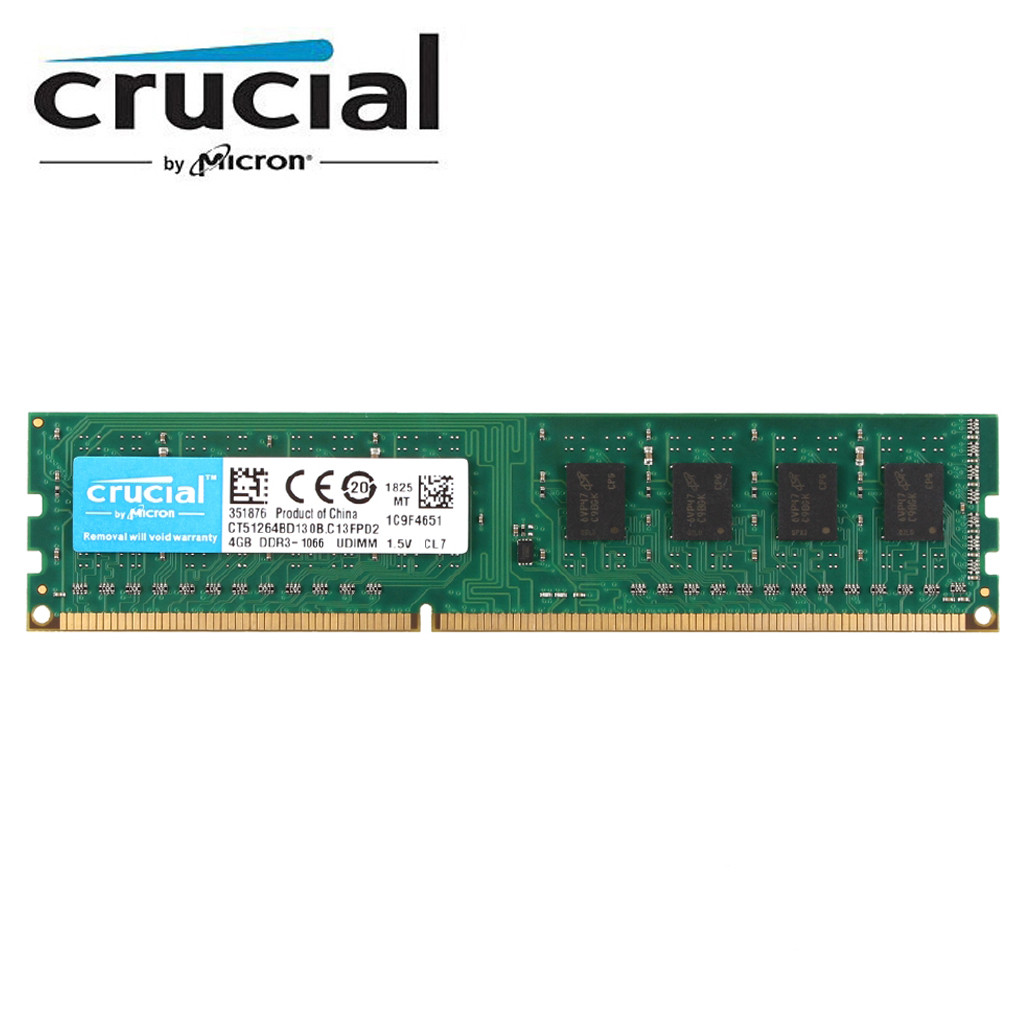 Memória Crucial DDR3 DDR3L 4GB 8GB 1600MHZ 1333MHZ Para Desktop UDIMM 1.35v 1.5v | Shopee Brasil
