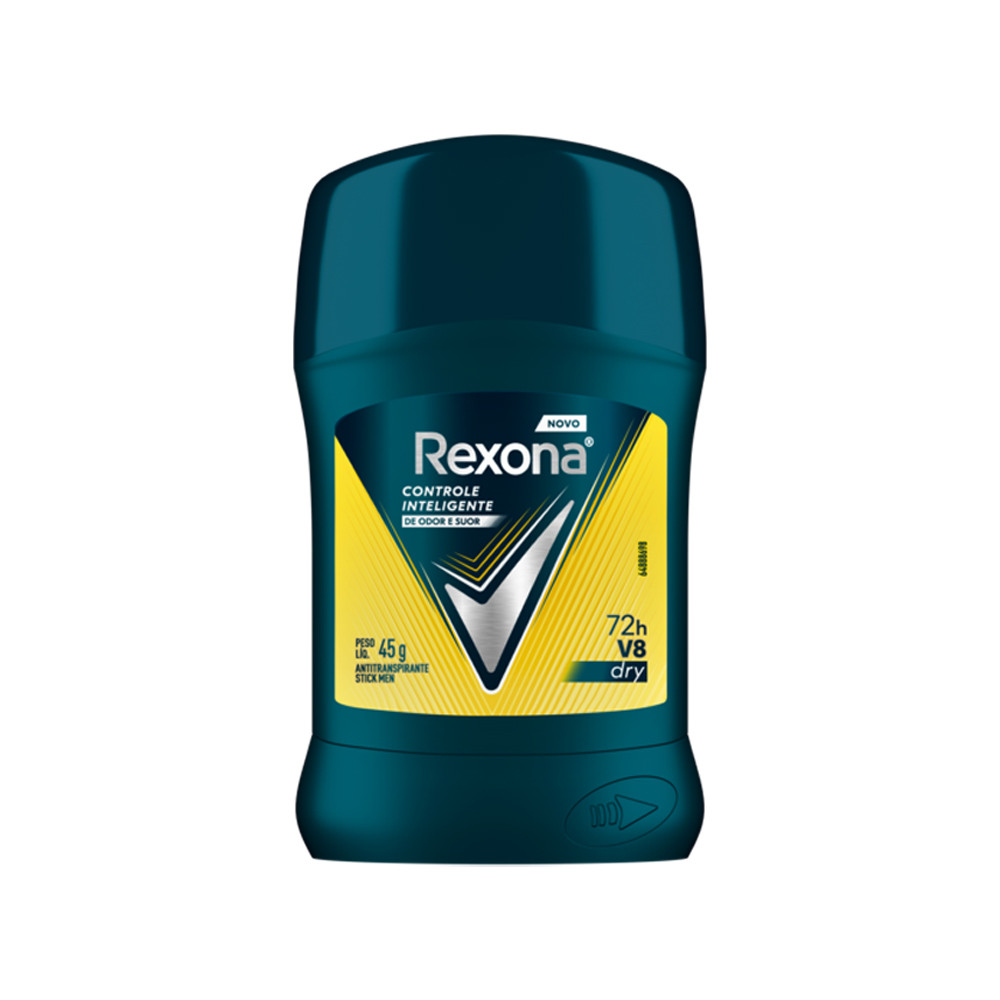 DESODORANTE REXONA STICK MEN V8 DRY ANTITRANSPIRANTE 45G | Shopee Brasil