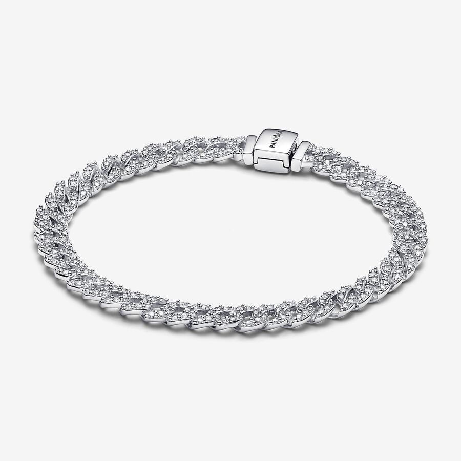 Pulseira Eterna Cubana Pavé em Prata Esterlina 925 | Shopee Brasil