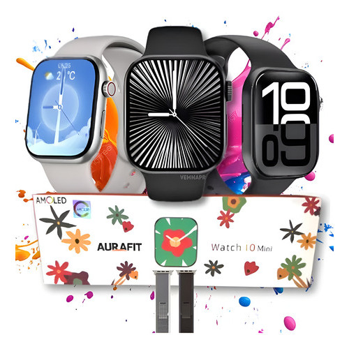 Relógio Smartwatch A10 Mini A Prova D'água Amoled 2 Pulseiras - Serie ...