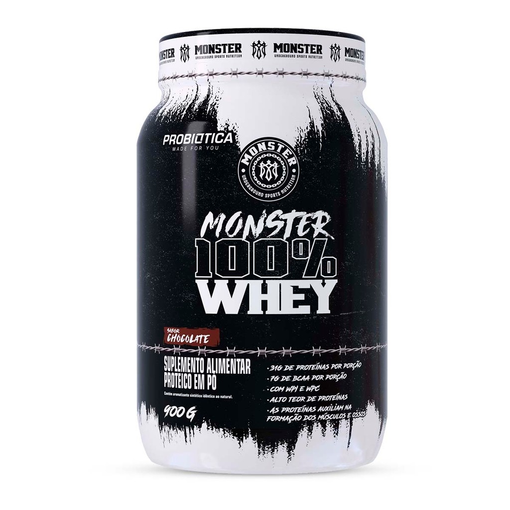 Whey Monster Probiótica 900g Alta Proteína 31g por Dose | Shopee Brasil