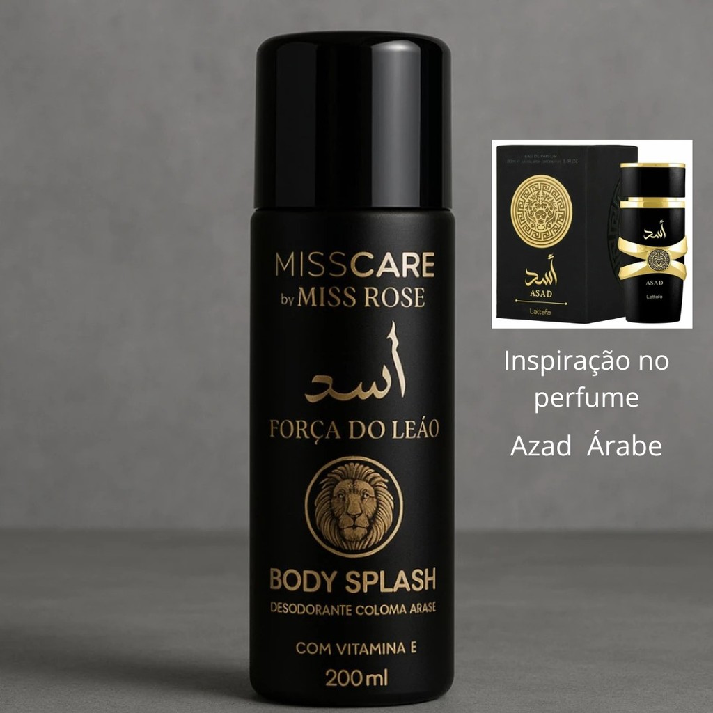 Body Splash Árabe Masculino Força do Leão Miss Rose Inspirado no Asad ...